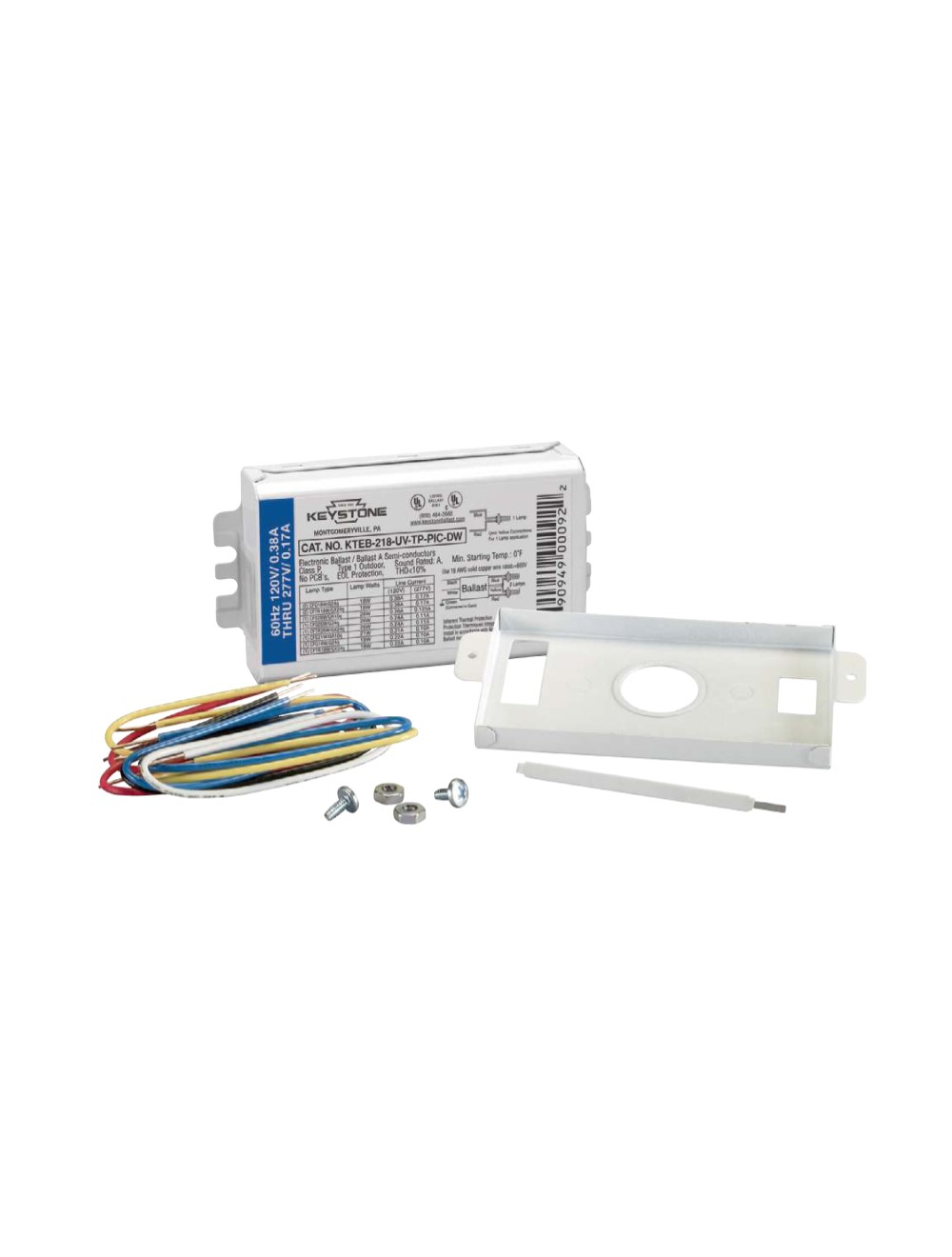 Keystone KTEB-218-UV-RS-DW-KIT1 or 2 Lite 18W 4-Pin CFL, Kit Includes ...